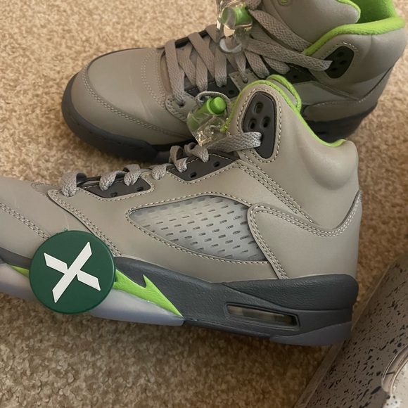 Jordan | Shoes | Nike Air Jordan 5 Gray And Green Sneakers | Poshmark